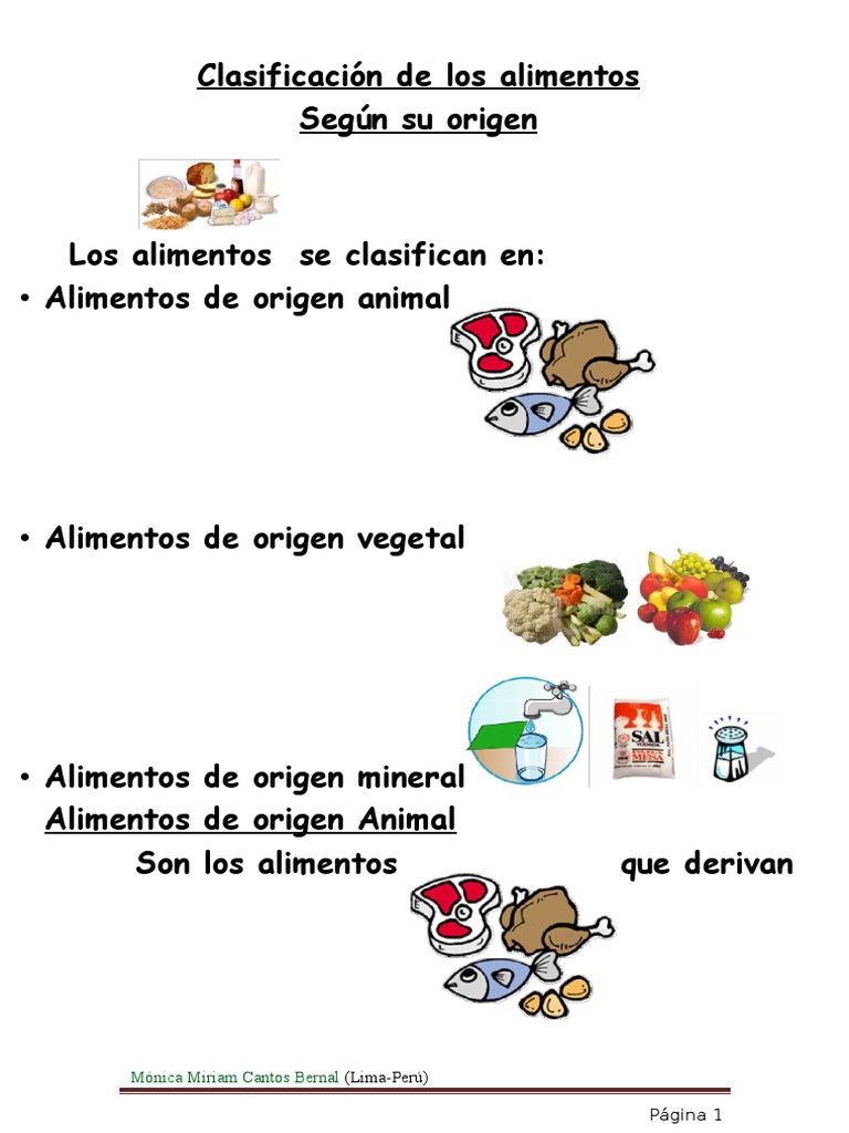 Clasificación de Alimentos por Origen | PDF