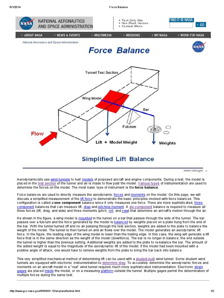 test section Various types: wind tunnels models | Lift (Force ...