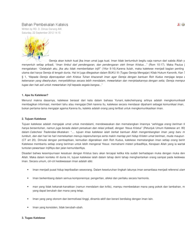 Panduan Katekese untuk Katekis | PDF