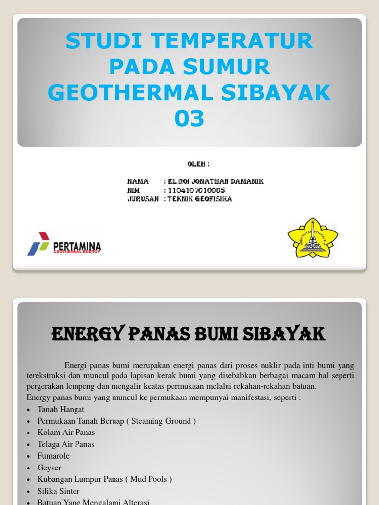 Studi Temperatur Sumur Geothermal Sibayak | PDF | Sains & Matematika ...