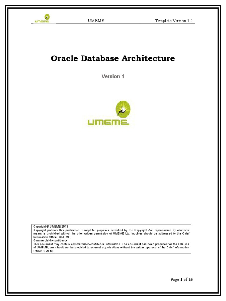 Oracle Database Architecture: Umeme Template Version 1.0 | Download Free PDF | Oracle Database ...