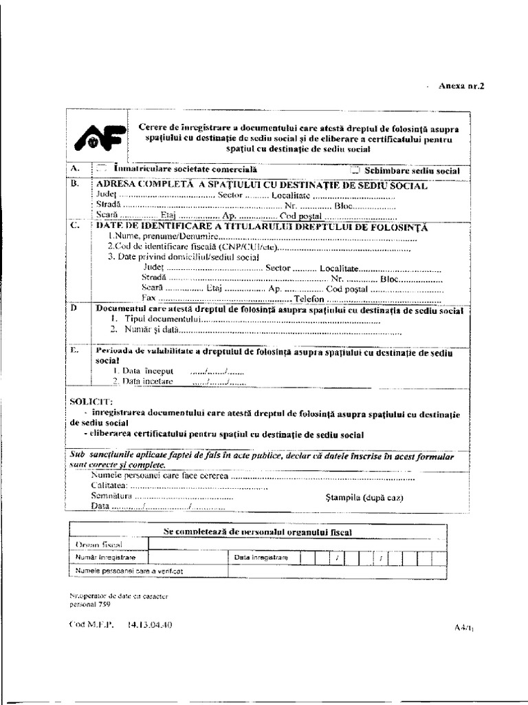 Formular Anaf | PDF