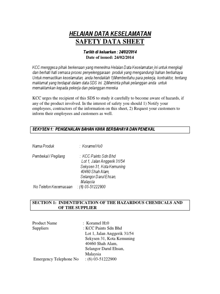 Koramel H20 (SDS) | PDF