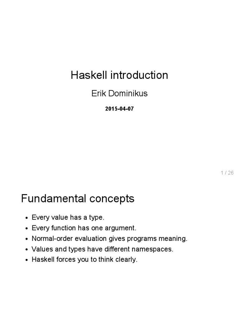 Haskell Introduction | PDF | Data Type | Parameter (Computer Programming)