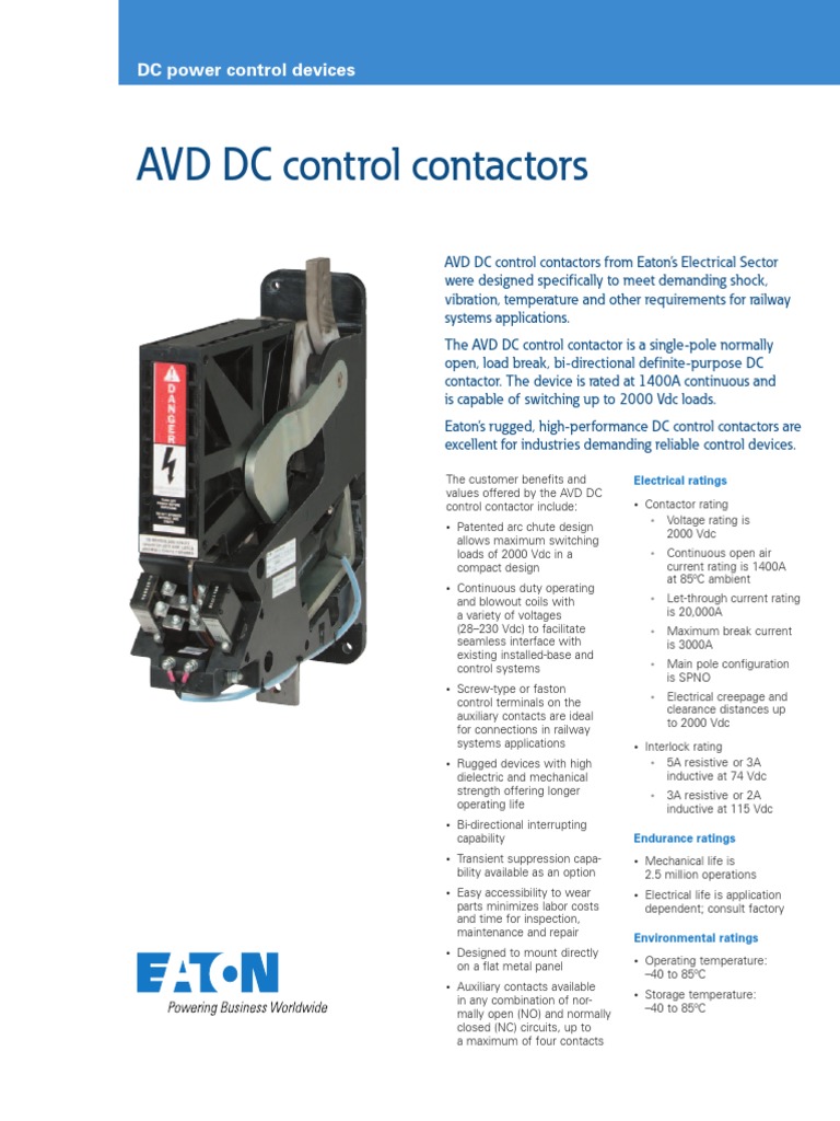 DC Control Contactors | PDF | Switch | Electrical Engineering