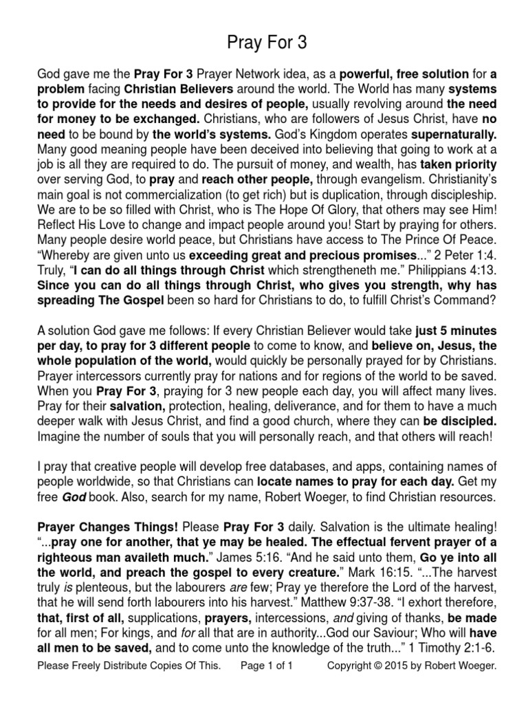 Pray For 3 | PDF | Prayer | Salvation