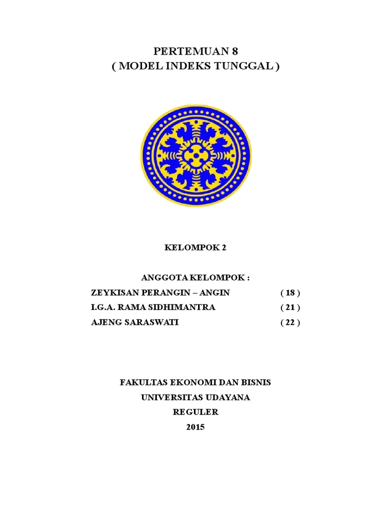 Model Indeks Tunggal dalam Investasi | PDF