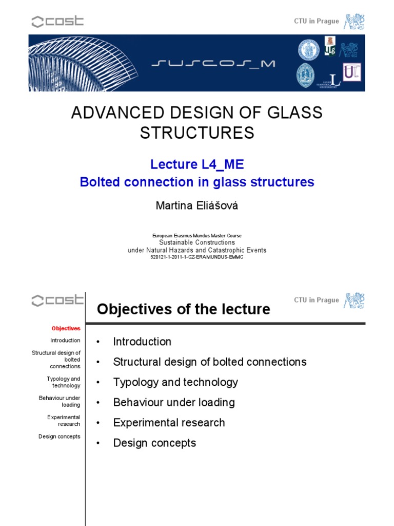 Bolted Connection in Glass Structure | PDF | Friction | Screw