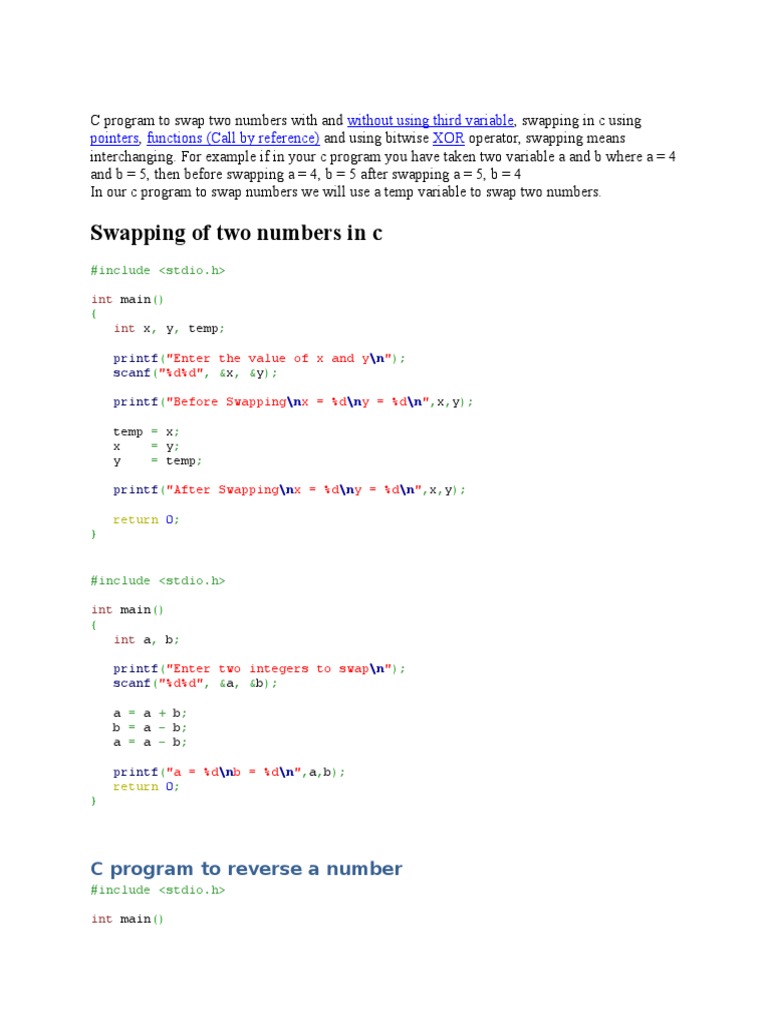 swapping-of-two-numbers-in-c-without-using-third-variable-pointers