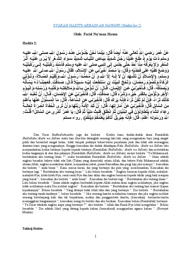 2-Syarah Hadits Arbain Ke-2 | PDF | Agama & Spiritualitas