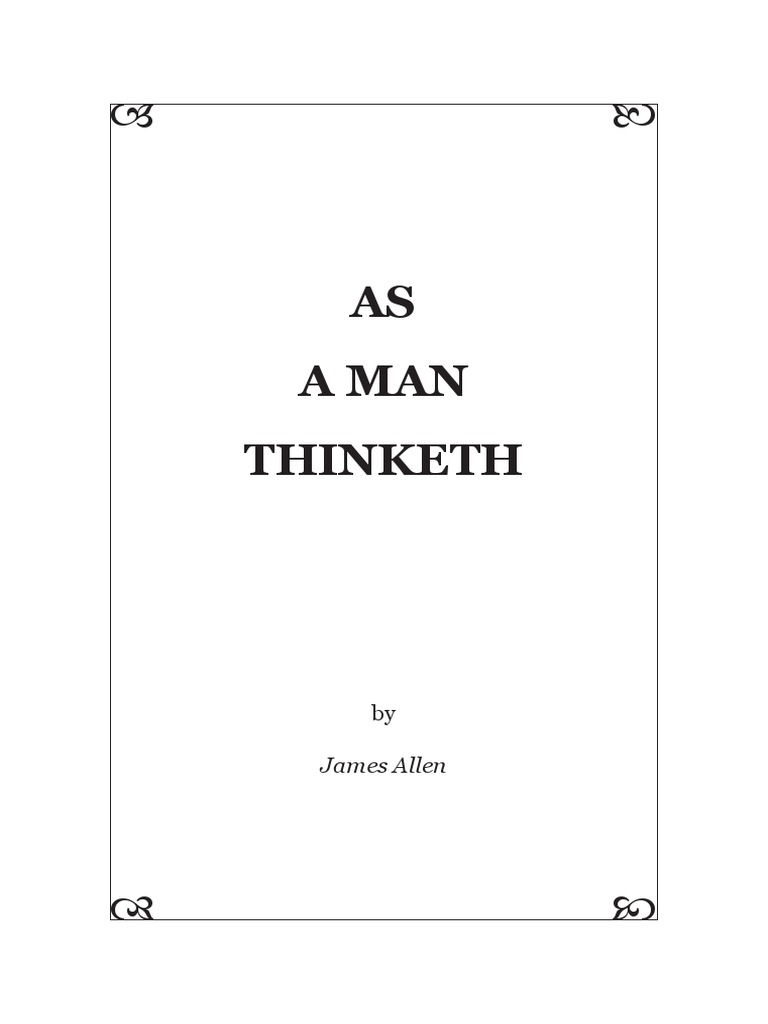 As A Man Thinketh - James Allen | PDF | Virtue | Mind