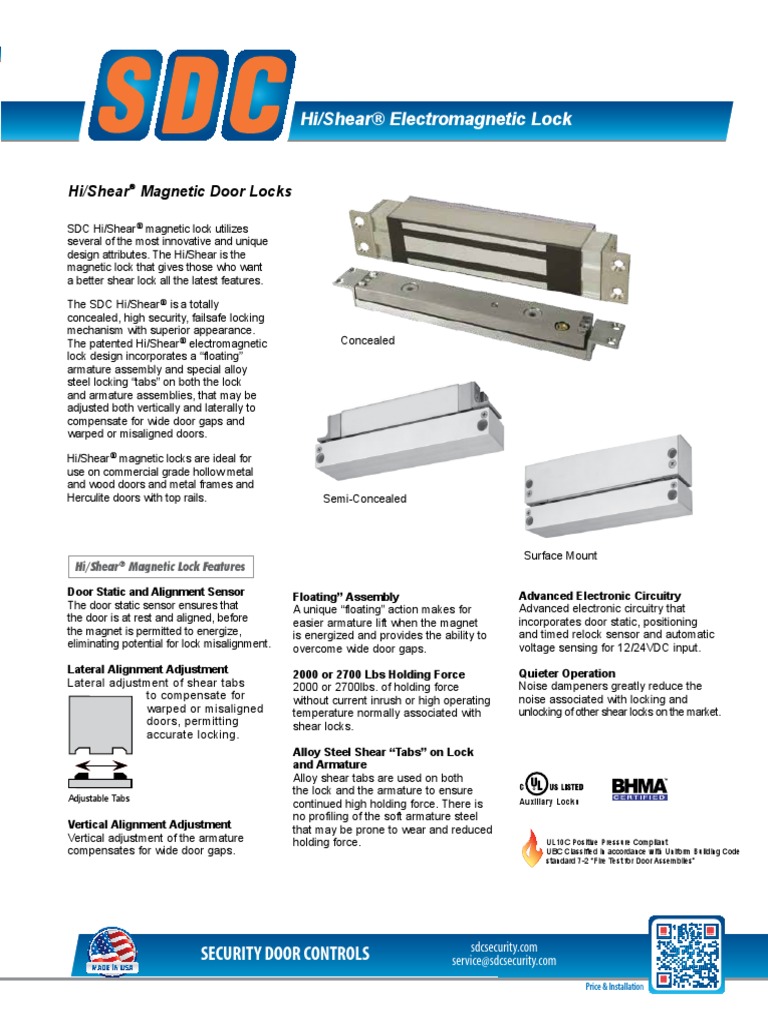 SDC 1561 Data Sheet | PDF | Door | Electromagnetism