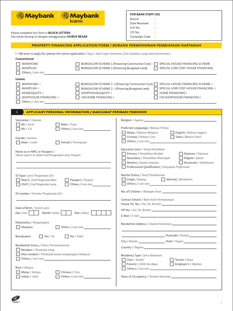 Maybank HL Application Form 2014 | PDF | Finance & Money Management