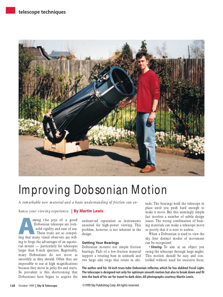 Improving Dobsonian Motion: Telescope Techniques | PDF | Telescopic ...