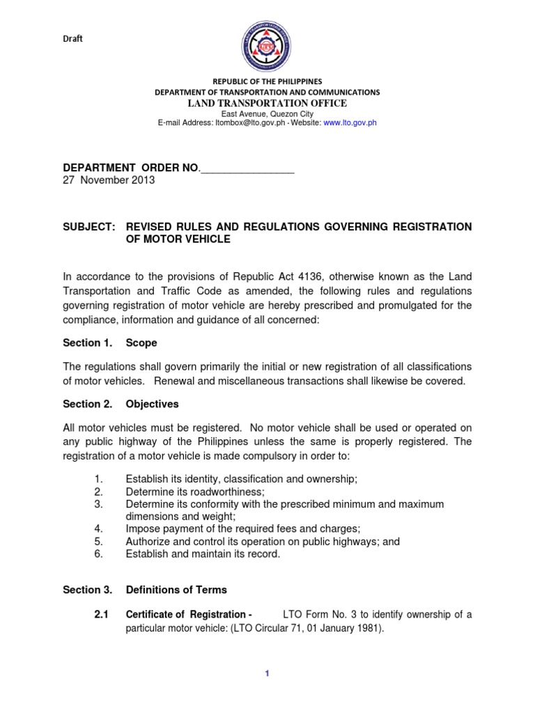 Authorization Letter For Renewal Of Motorcycle Registration Lto ...