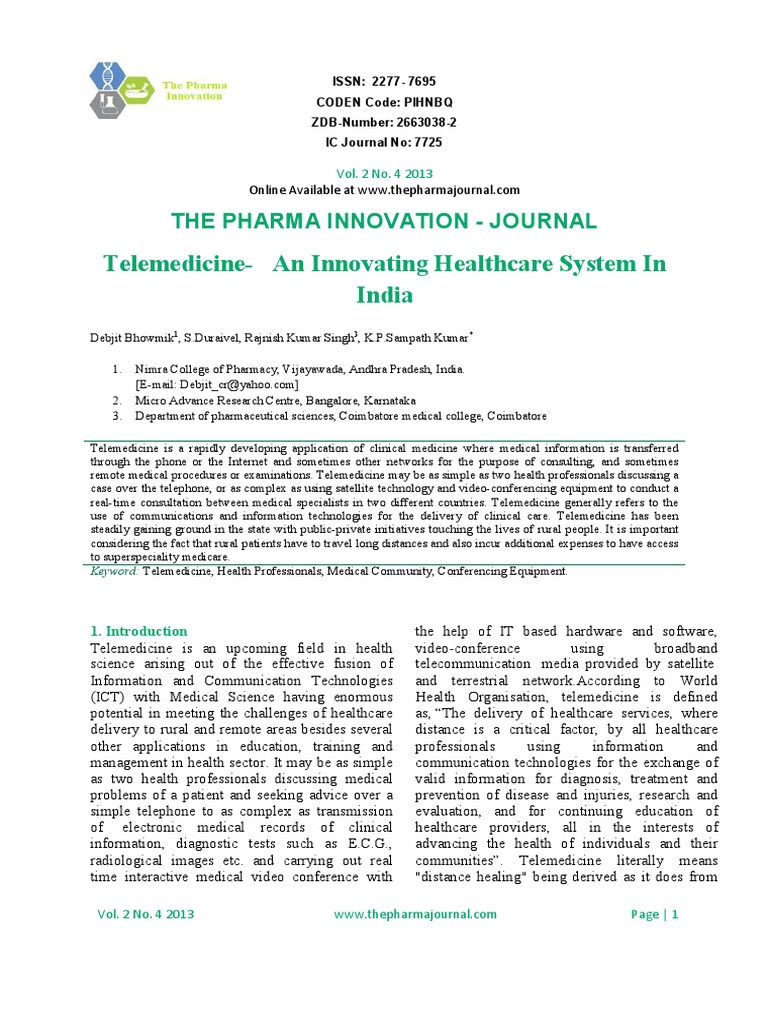 Telemedicine | PDF | Telemedicine | Electronic Health Record