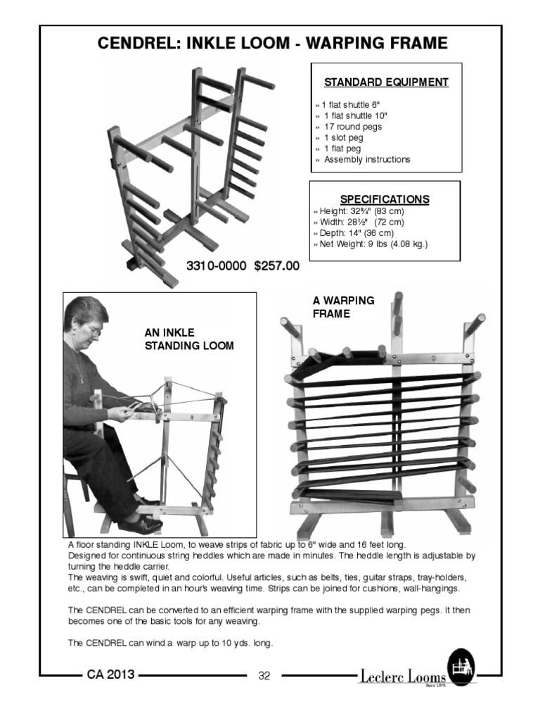 Cendrel Inkle Loom Specifications | PDF | Art | Technology & Engineering
