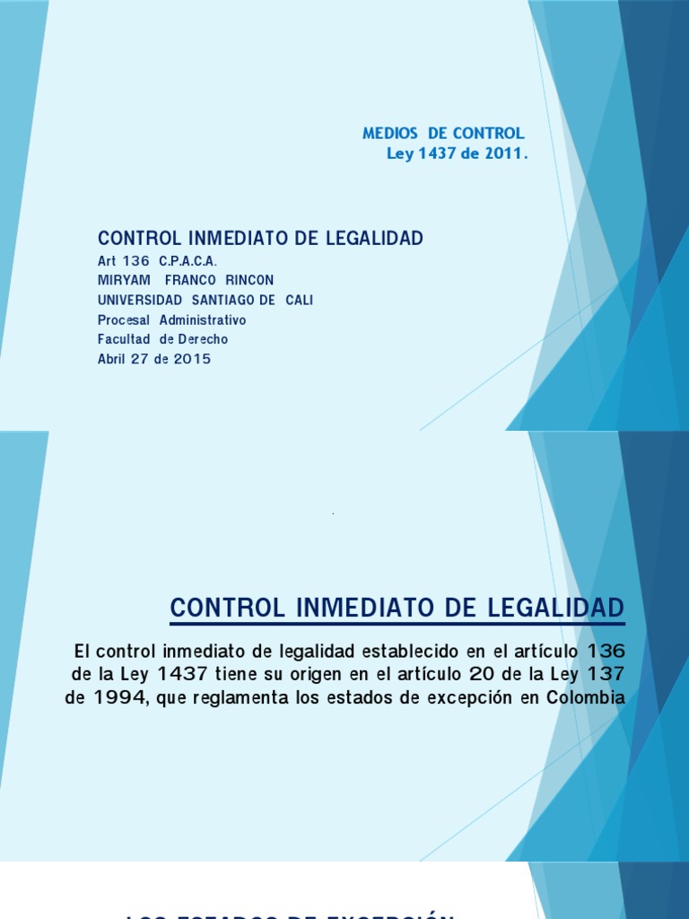 Diapositivas Exposicion Medios de Control. Controlinmediato de ...