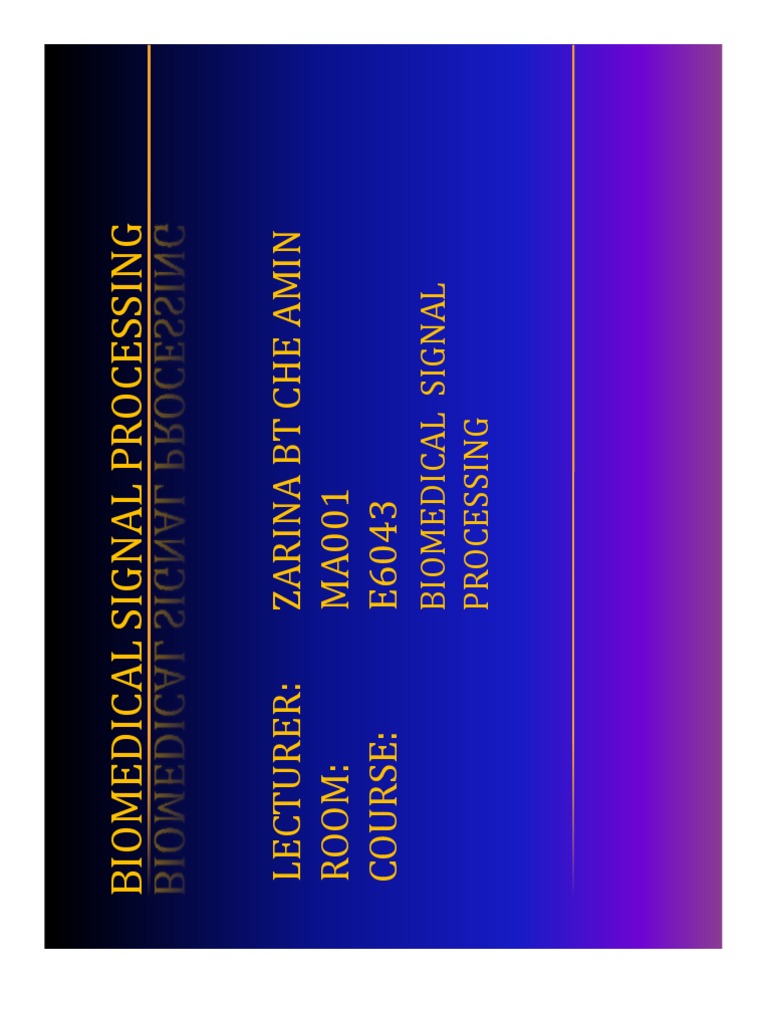 Biomedical Signal Processing | PDF | Fourier Series | Fourier Transform