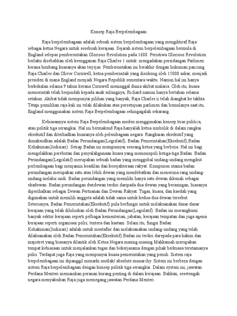 Konsep Raja Berpelembagaan | PDF