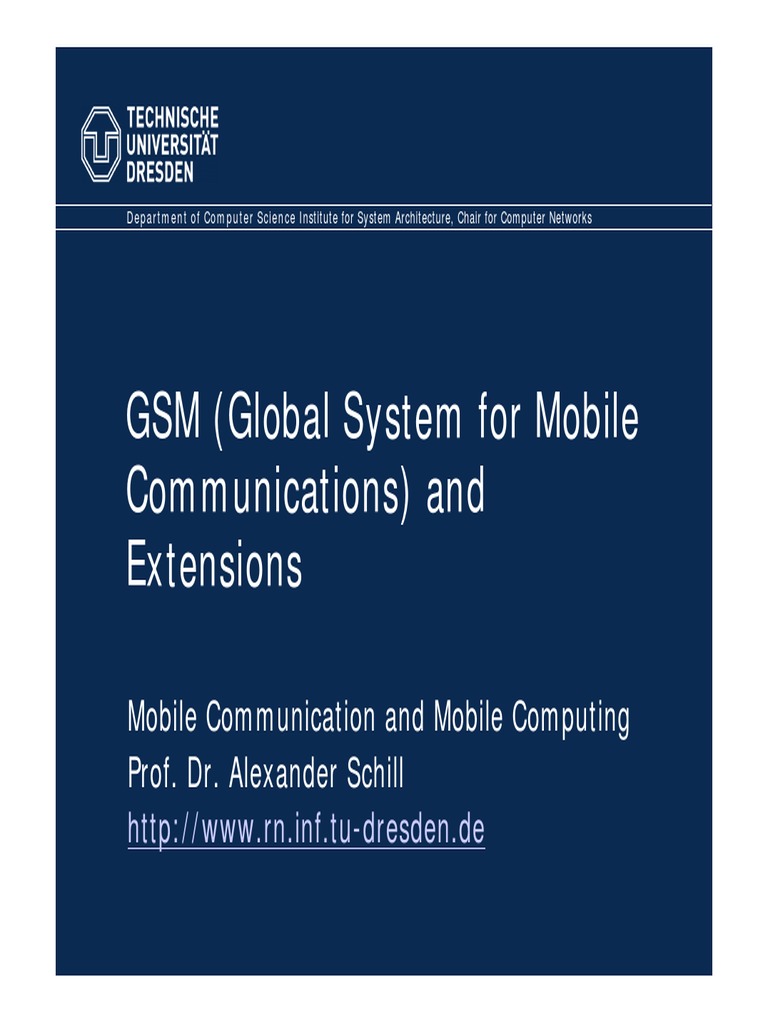 GSM (Global System For Mobile Communications) and Extensions | PDF ...