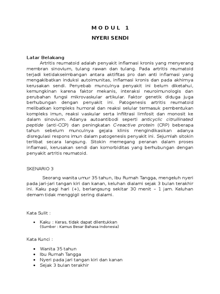 Modul PBL Nyeri Sendi | PDF | Pengembangan Diri | Sains & Matematika