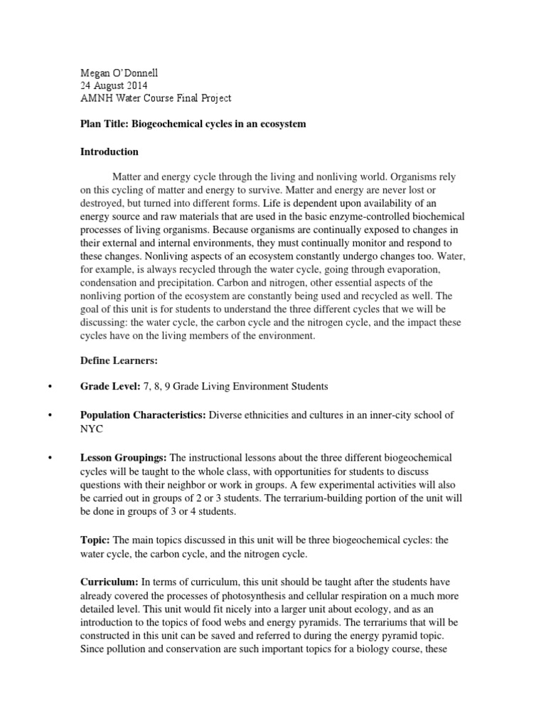 Biogeochemical Cycles in Ecosystems | PDF | Nitrogen | Ecosystem