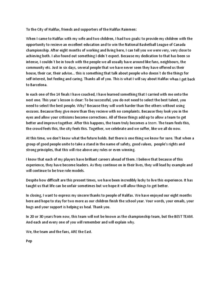 Pep Claros Statement | PDF