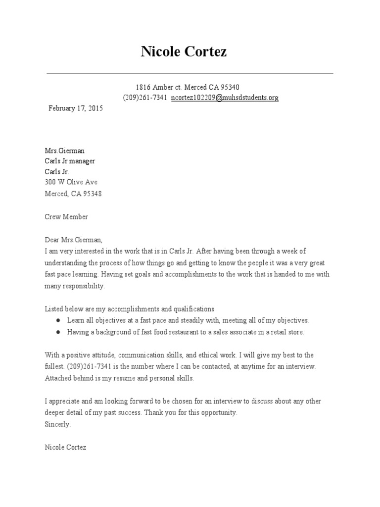 Coverletter | PDF | Career & Growth | Lifestyle