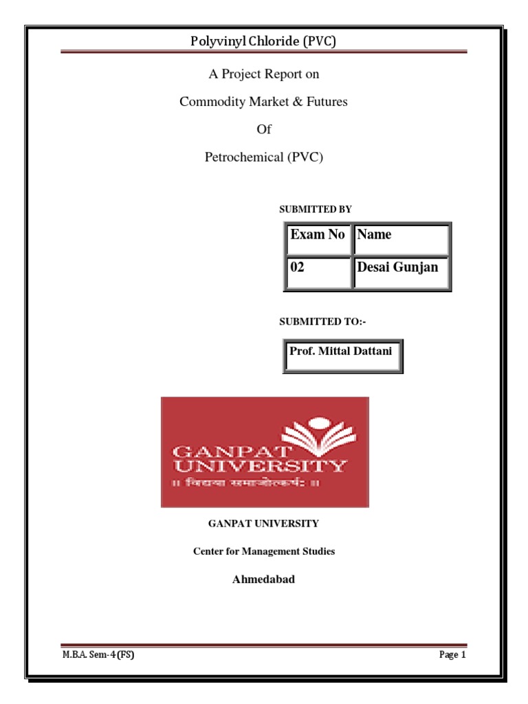 Petrochemical (PVC) Project Report | PDF | Petrochemical | Polyvinyl Chloride