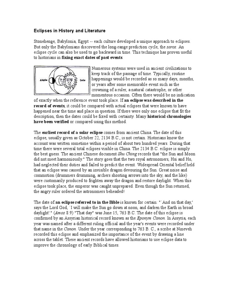 Eclipses in History and Literature | PDF | Solar Eclipse | Eclipse