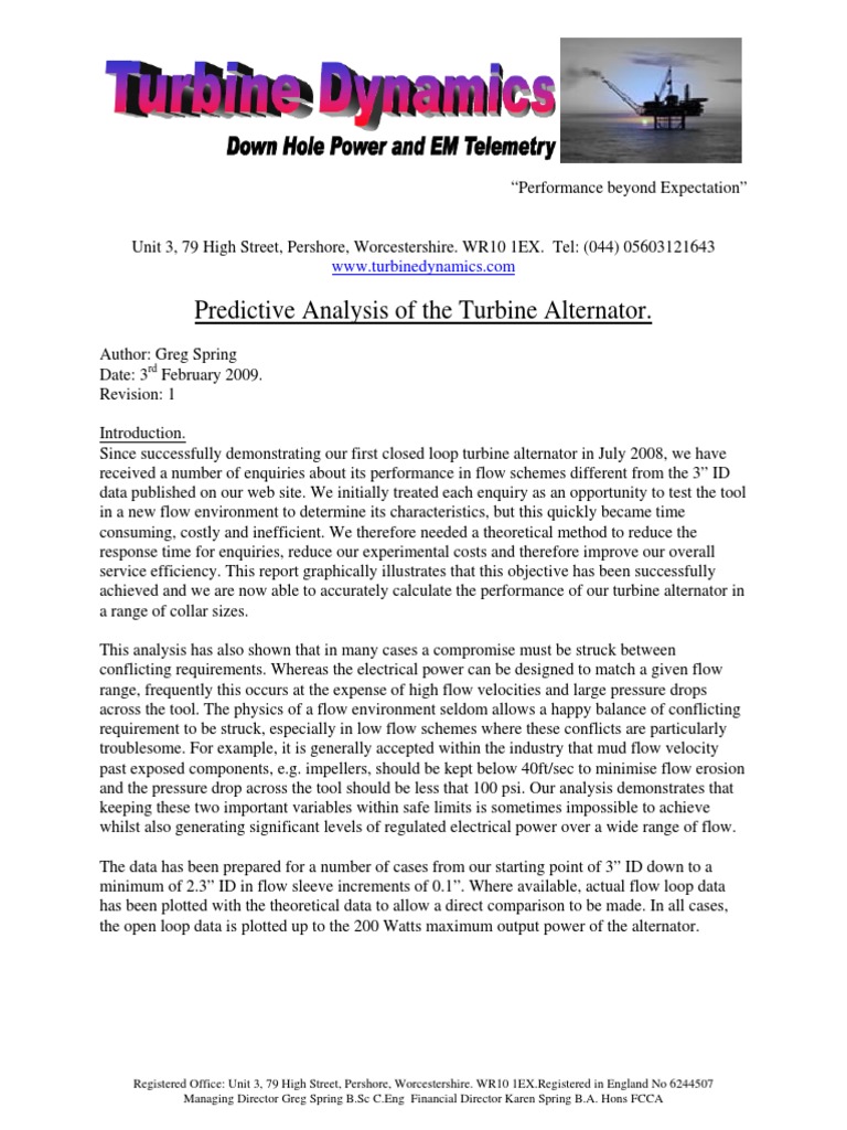 Turbine Predictive Analysis | PDF | Turbine | Mechanical Engineering