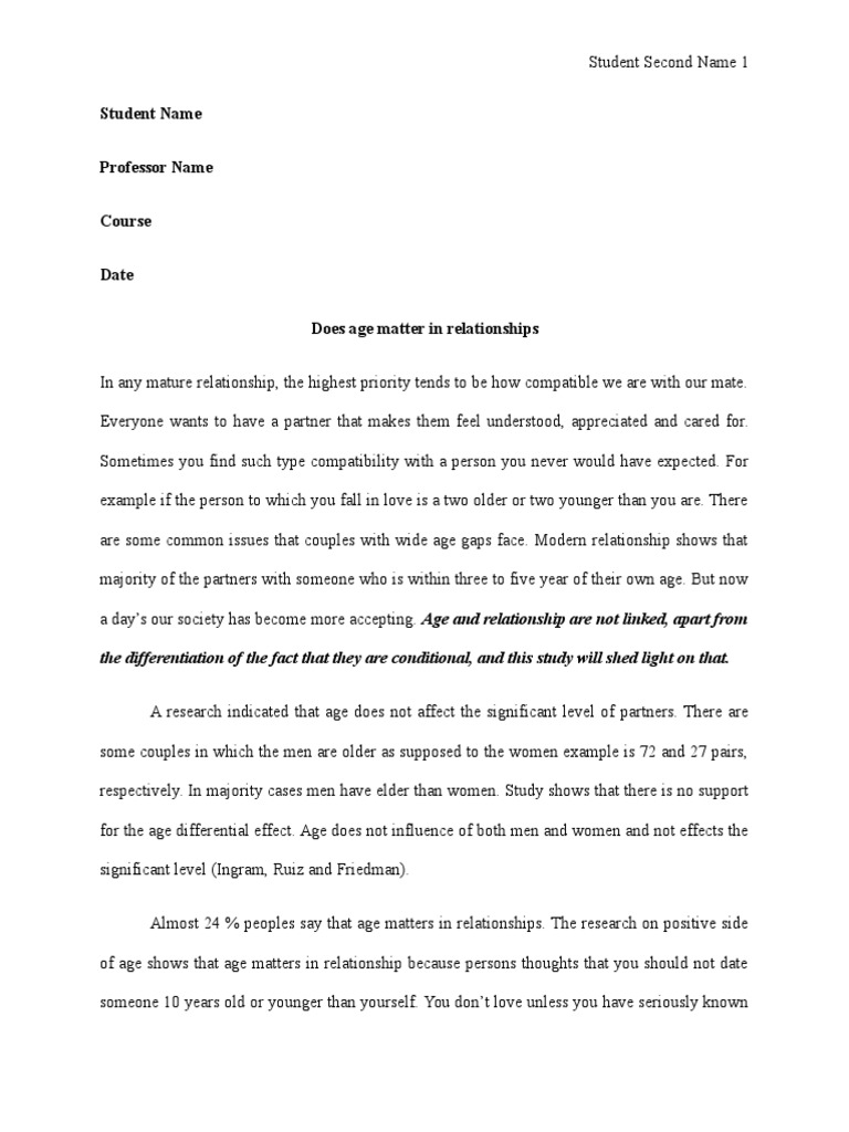 Does Age Matter in Relationship | PDF | Friendship | Behavioural Sciences