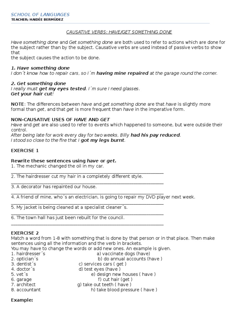 Causative Verbs | PDF | Verb | Grammar