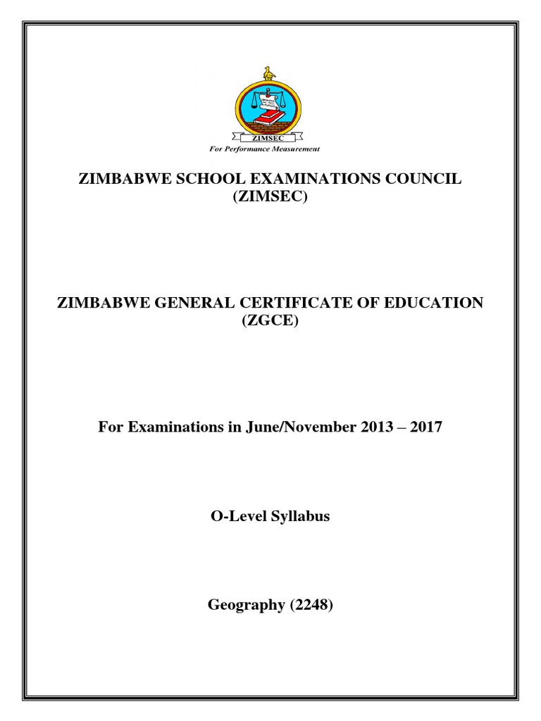 ZIMSEC O-Level Geography Syllabus 2025 | PDF | Weather | Agriculture