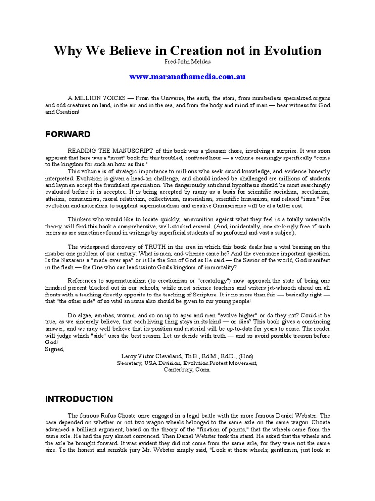 (CreationismWhy We Believe in Creationism) Biology - Why We Believe in ...