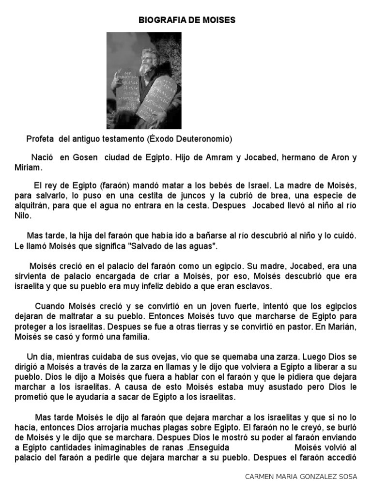 Biografia de Moises | PDF | Moisés | Personas