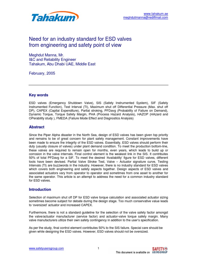 Esd Valve Actuator Sizing | PDF | Valve | Actuator