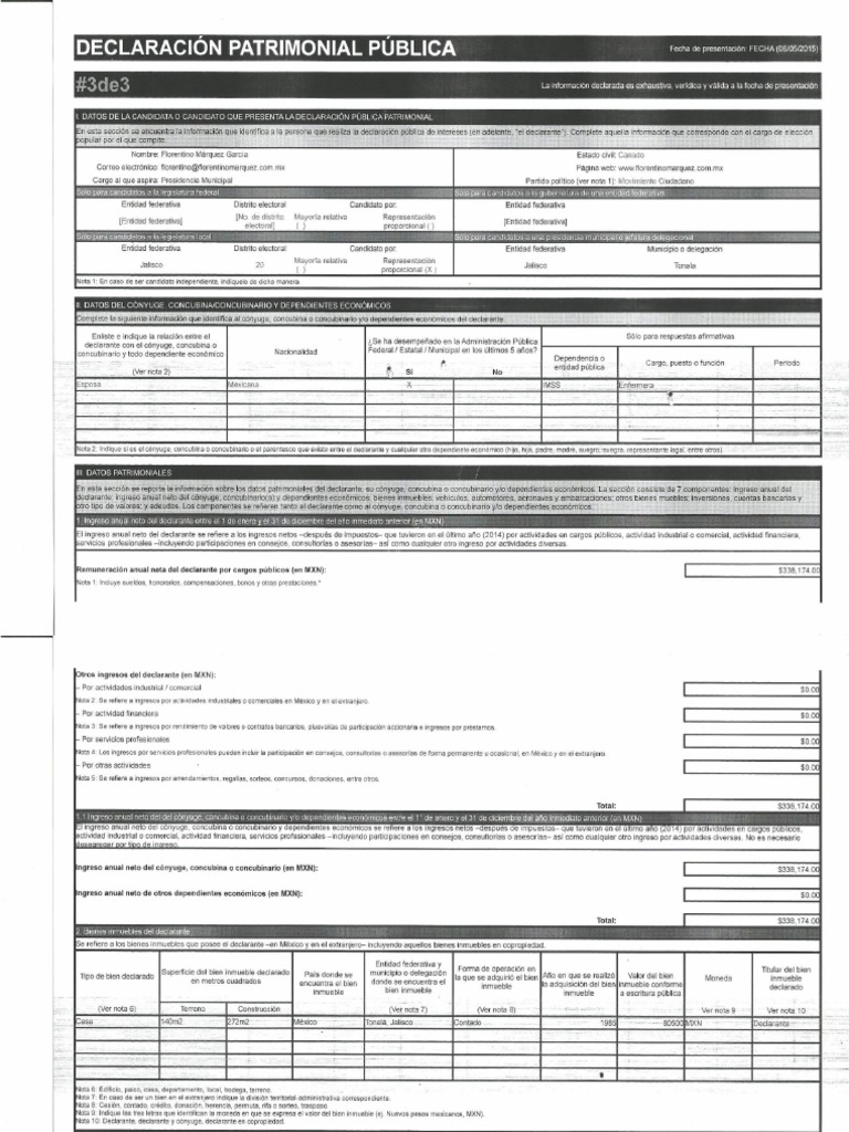 Declaracion Patrimonial | PDF