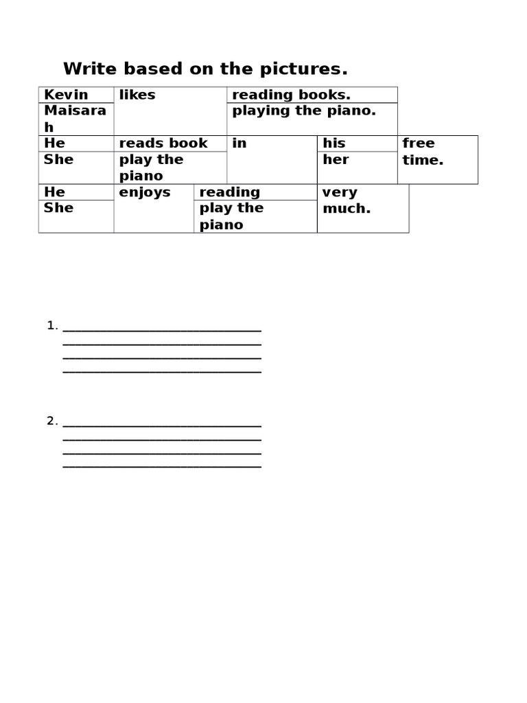 Writing Exercise Hobbies | PDF