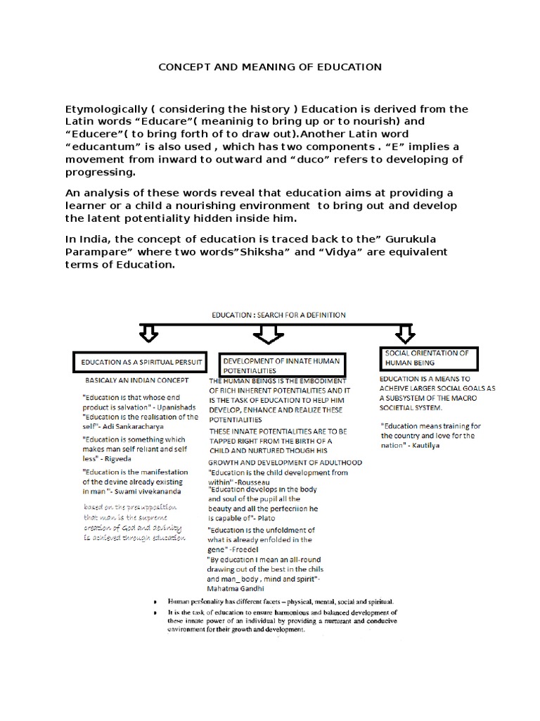 Concept and Meaning of Education | PDF | Emotions | Concept