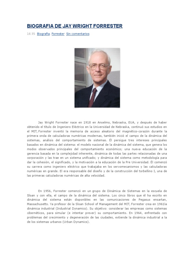 Biografía de Jay W. Forrester | PDF | Ciencia y Tecnología | Informática