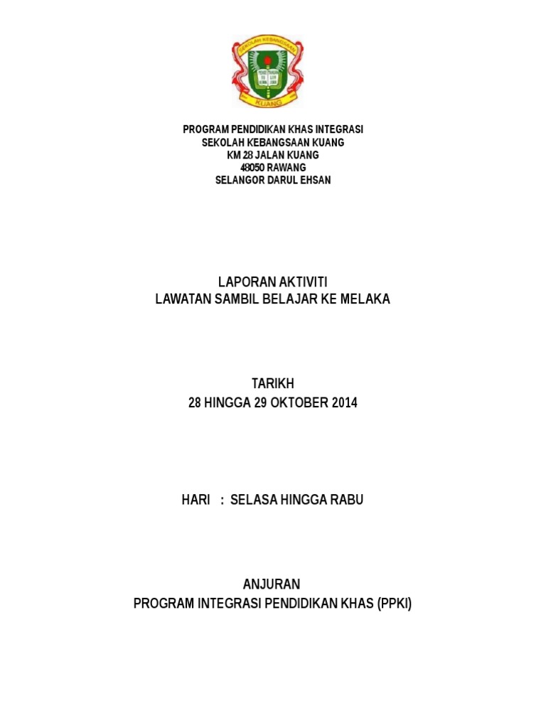 Laporan Ke Melaka ... HBHBBJ | PDF