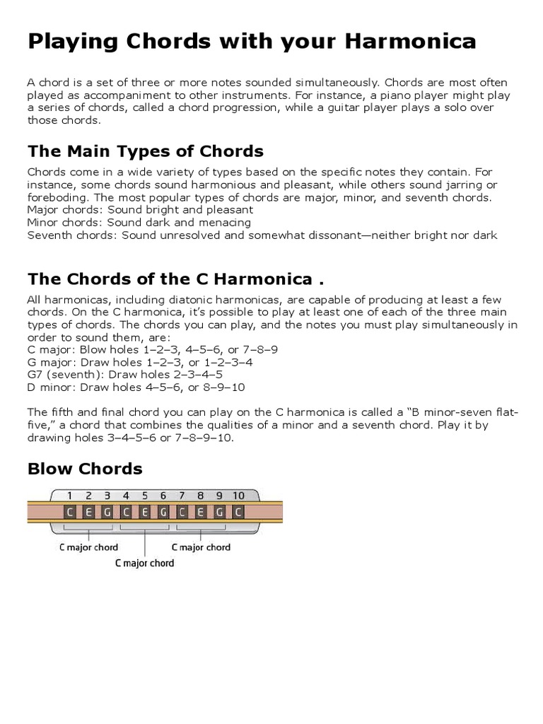 Harmonica Chords | PDF | Harmonica | Chord (Music)
