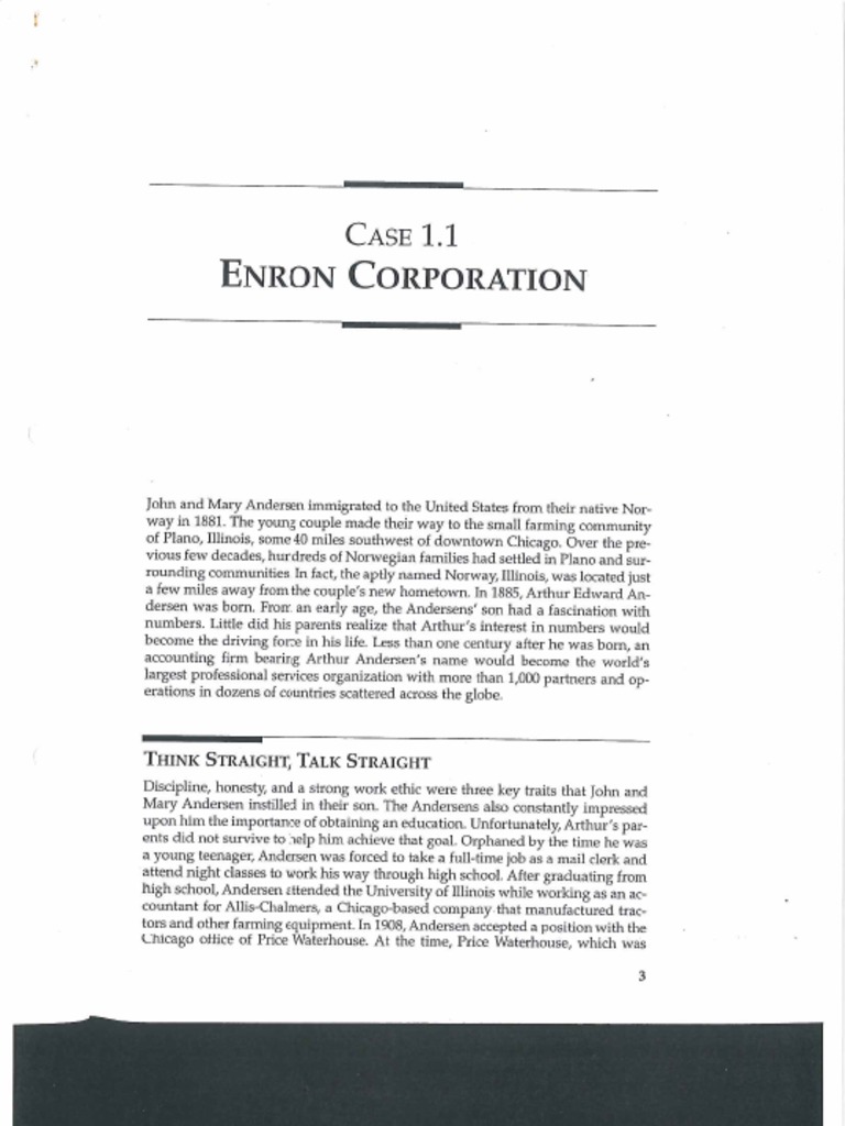Case 1.1 Enron Corporation | PDF