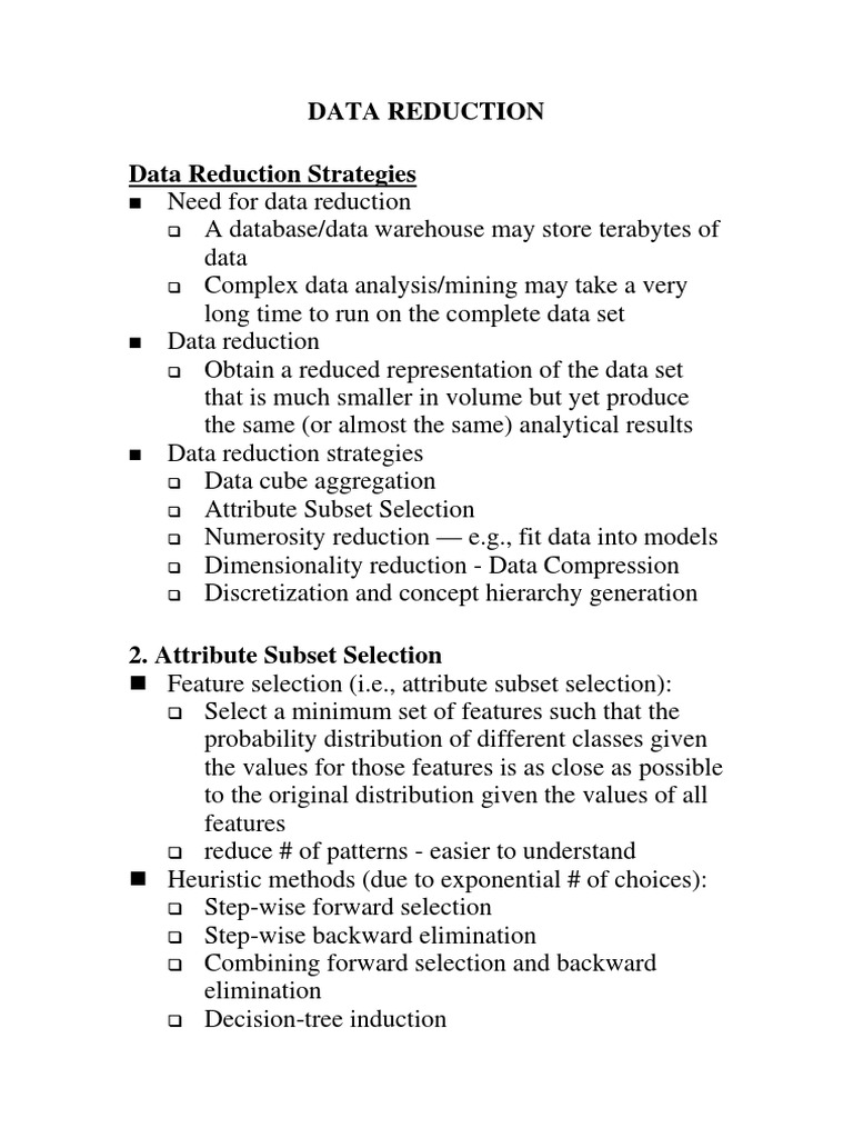 Data Mining - Data Reduction | PDF | Principal Component Analysis | Data Compression