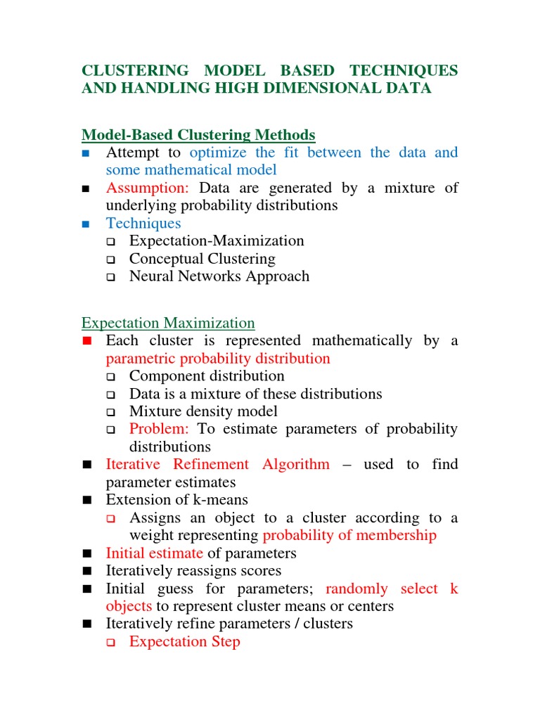 Data Mining-Model Based Clustering | PDF | Cluster Analysis | Computational Neuroscience