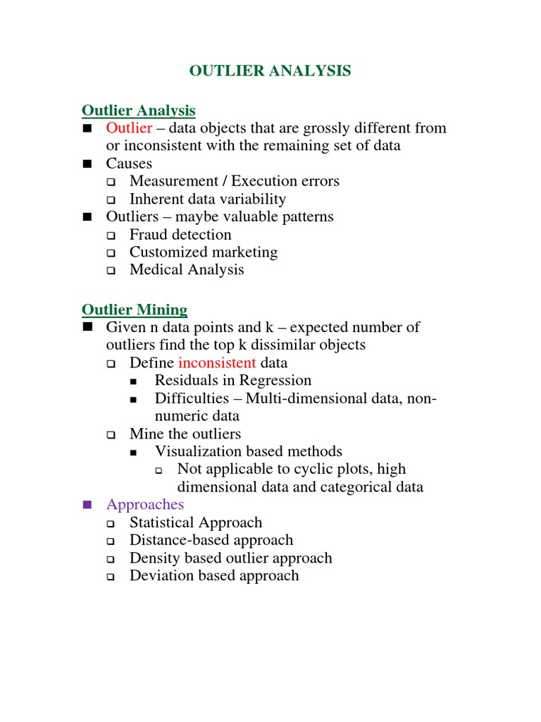 Data Mining-Outlier Analysis | PDF | Outlier | Errors And Residuals