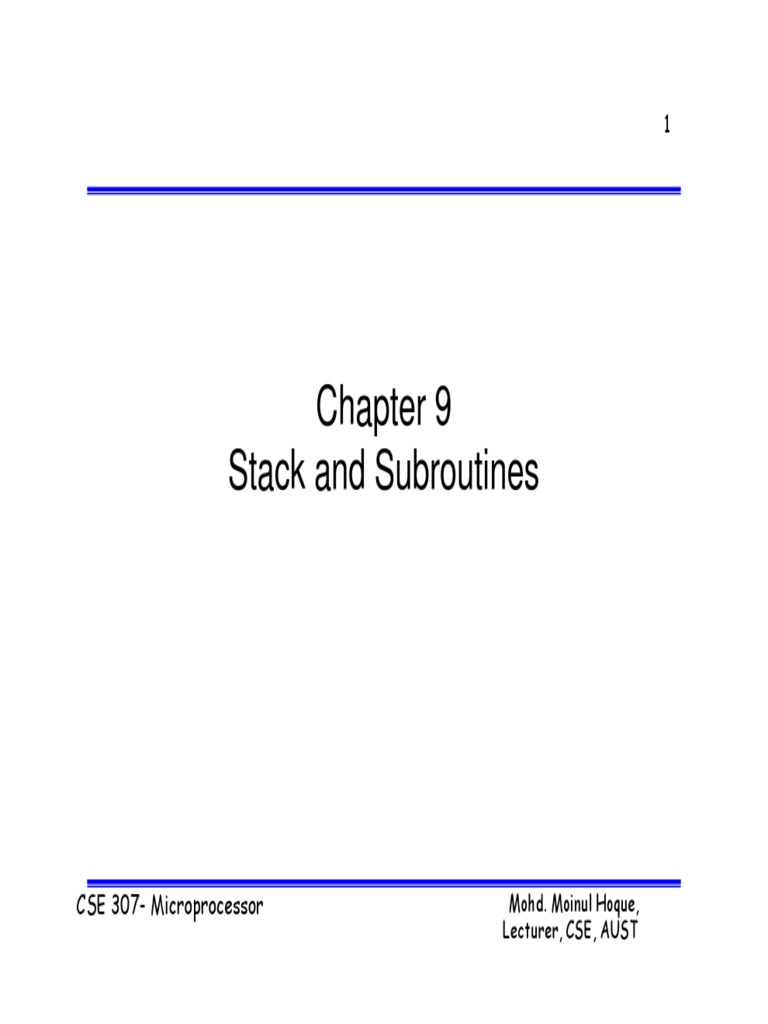 Stack And Subroutine Pdf Subroutine Instruction Set