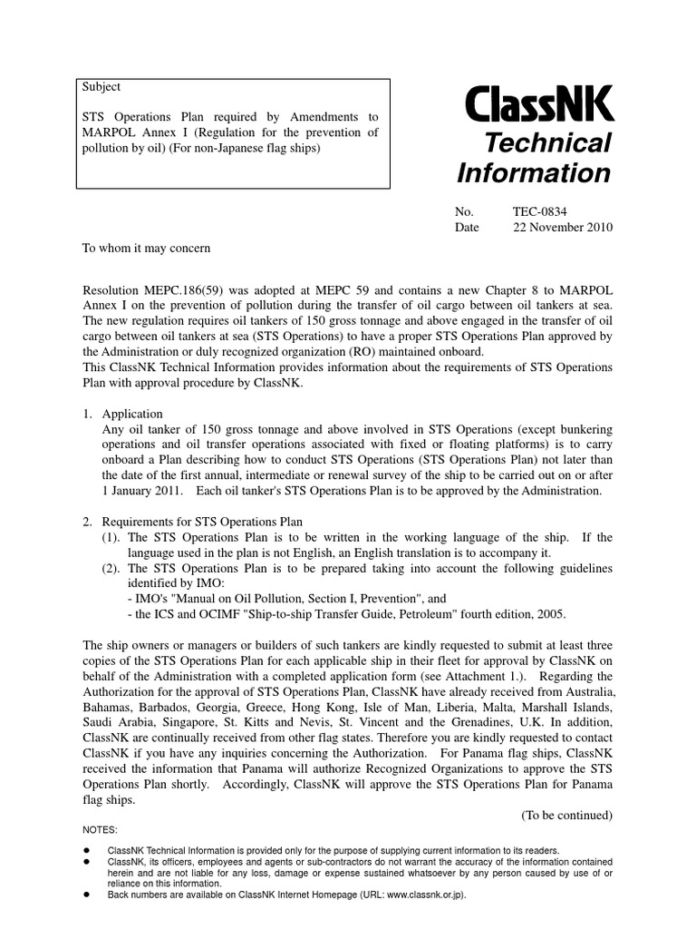Sts Operation | PDF | Oil Tanker | Ships